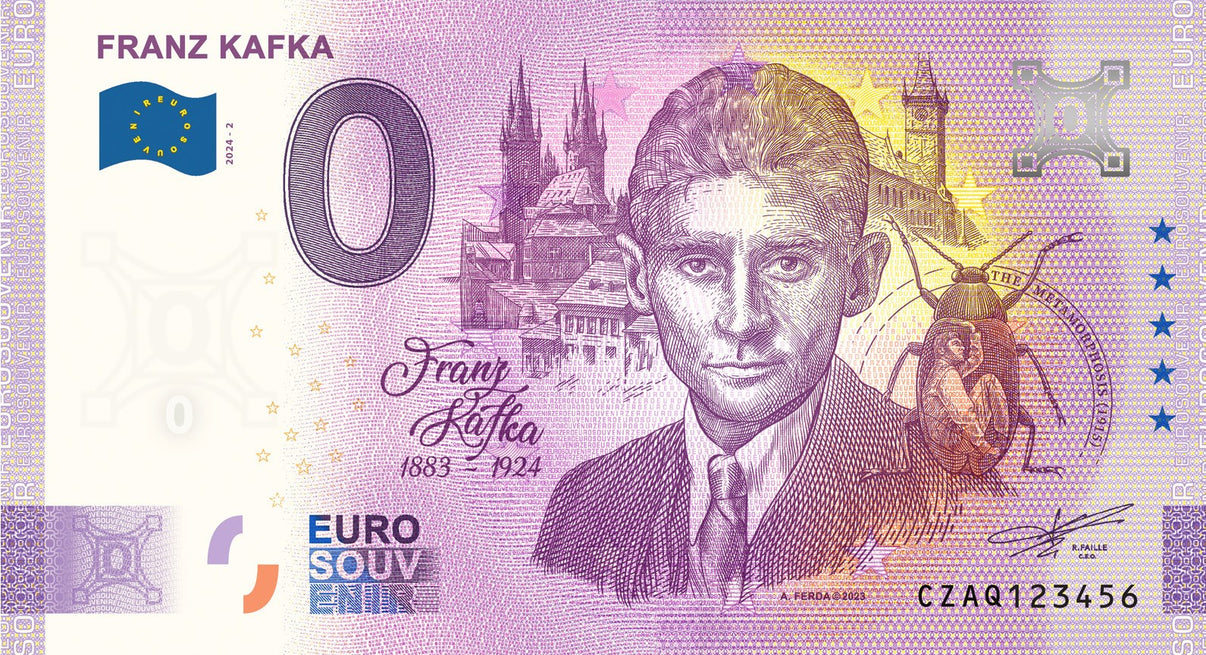 Franz Kafka - Zero euro banknote – Prague Judaica